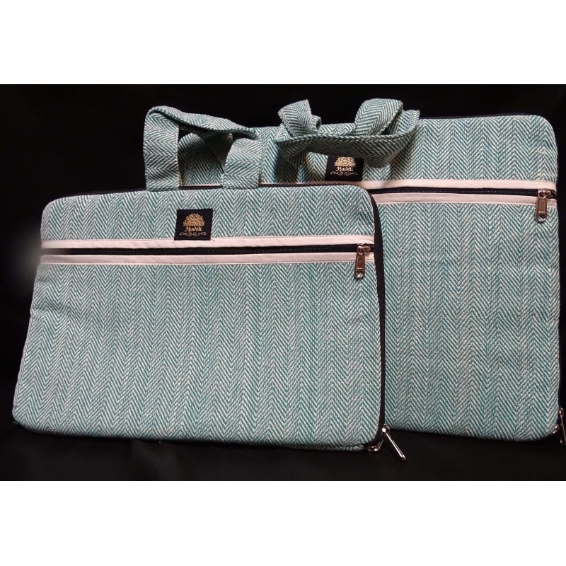 Sac PC Havéli Couleur turquoise Dimension 26x37cm